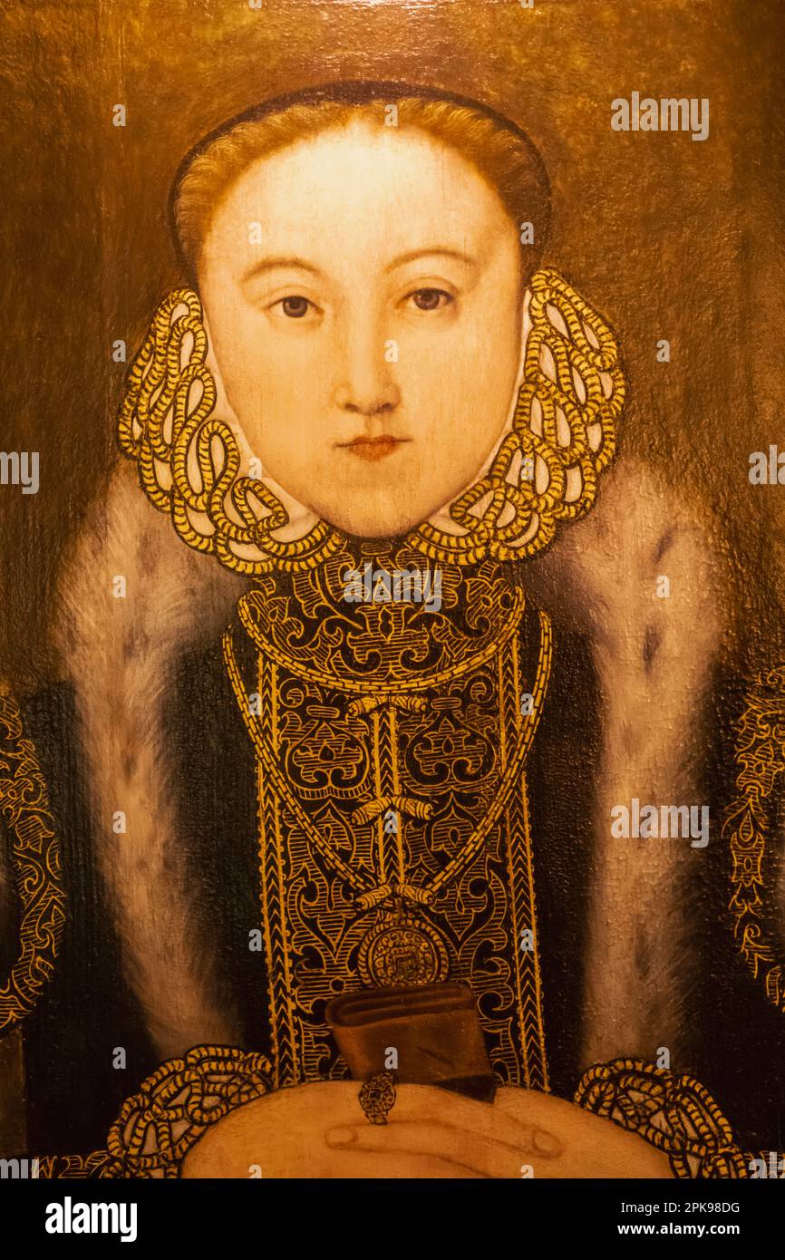 England, Kent, Hever, Hever Castle, Portrait of Queen Elizabeth 1 dated ...