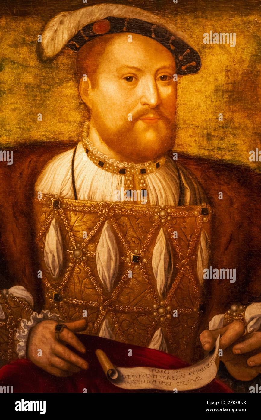 England, Kent, Hever, Hever Castle, Portrait of Henry VIII Stock Photo ...