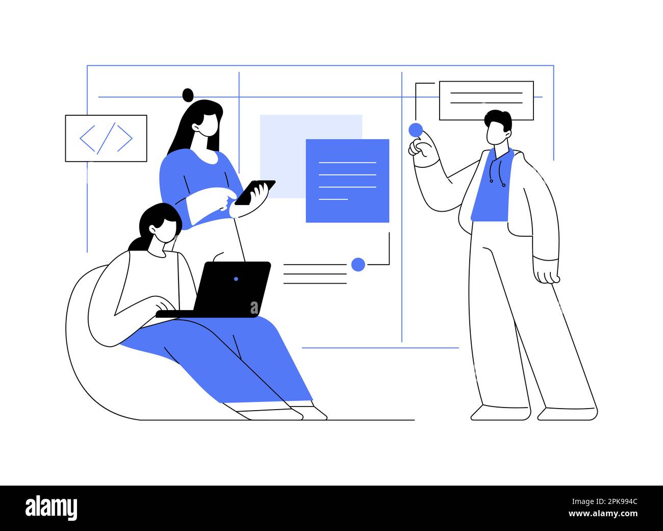 Scrum meeting abstract concept vector illustration Stock Vector Image ...