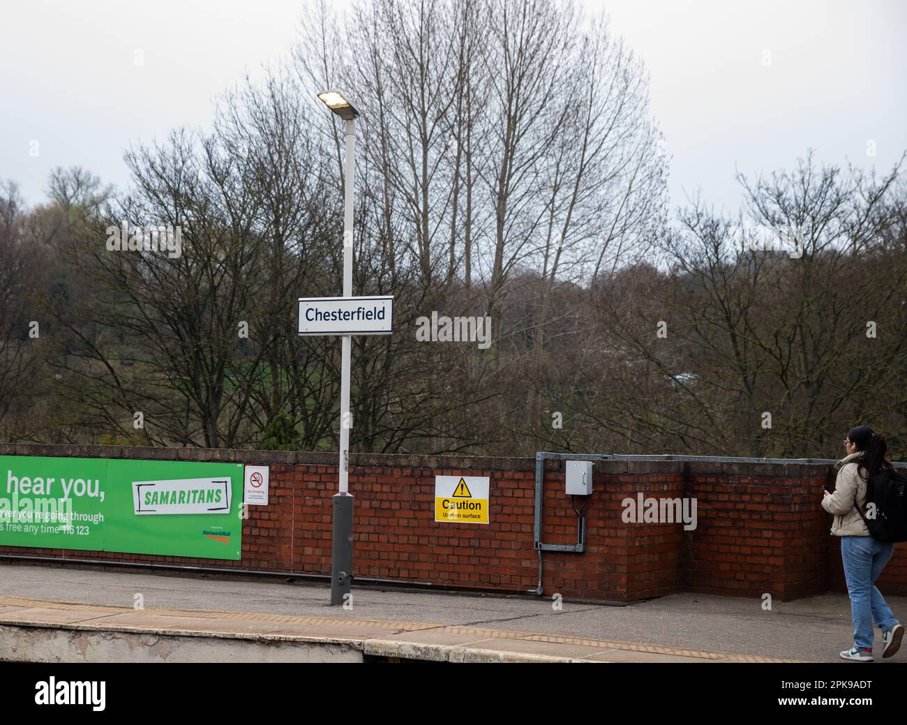 Platform Sign on Chesterfield Railway Station, Derbyshire Stock Photo ...