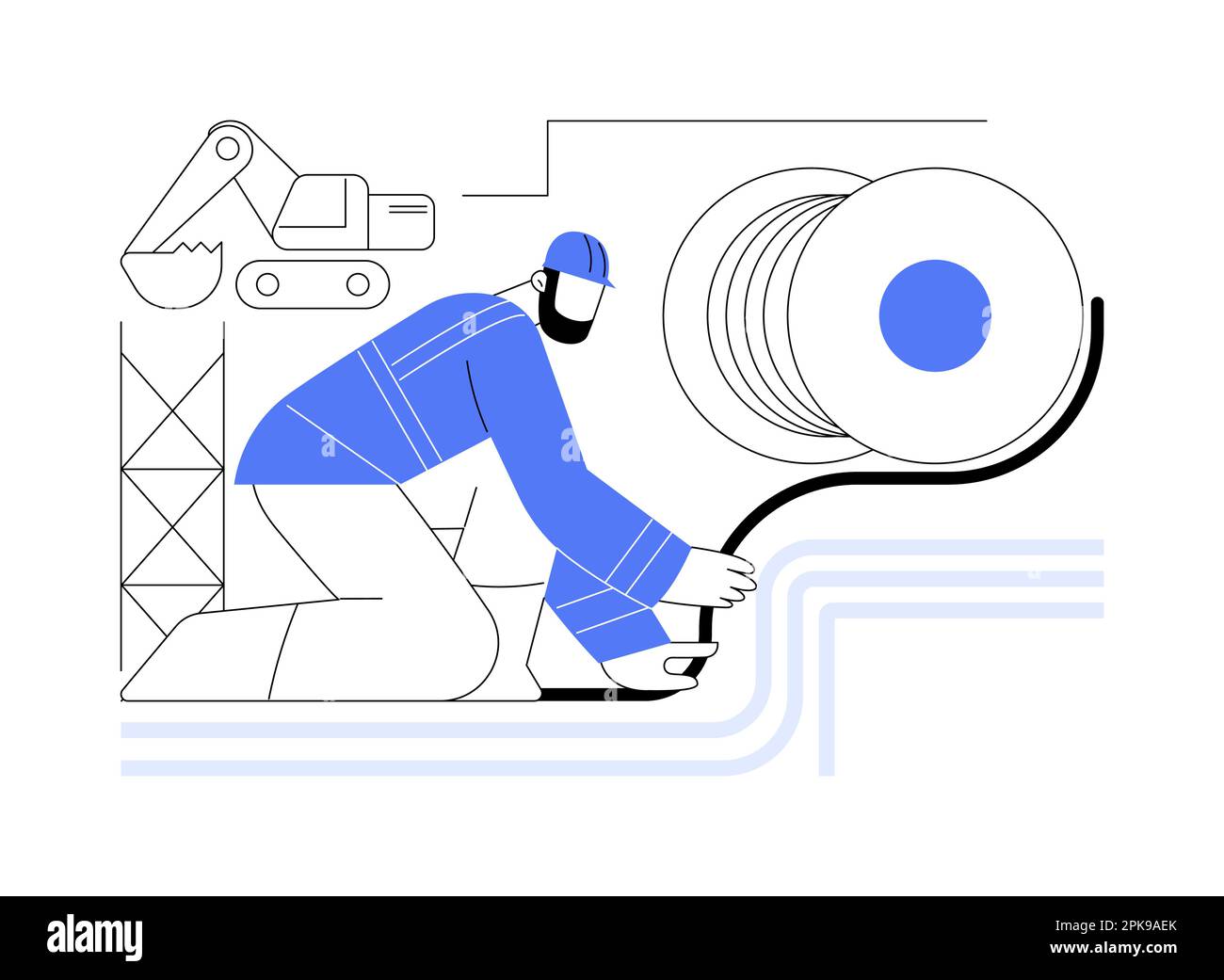 Electric cables installation abstract concept vector illustration Stock ...
