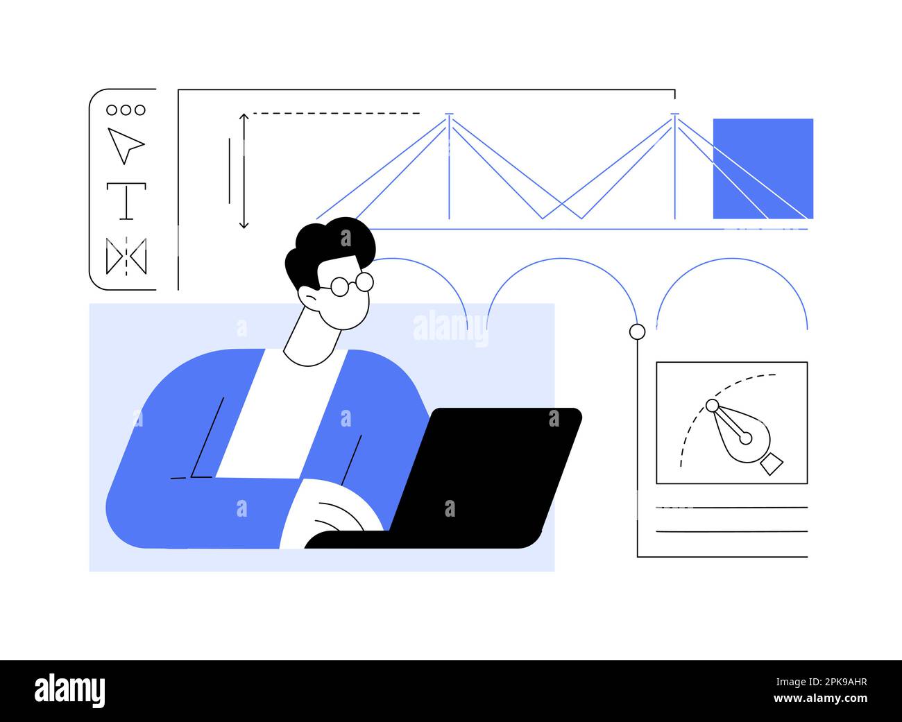 Bridge design abstract concept vector illustration Stock Vector Image ...