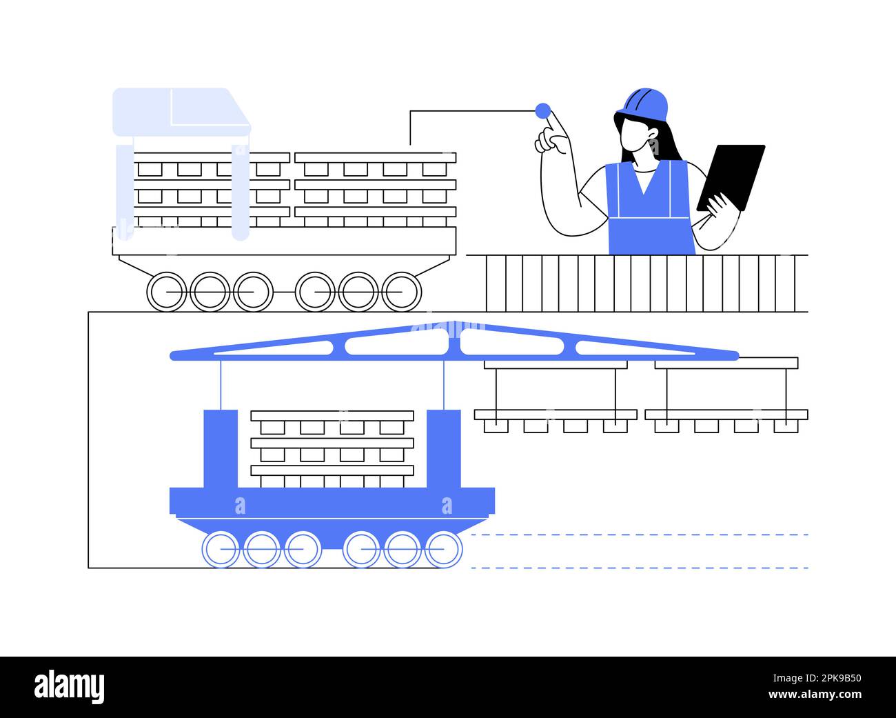 Track laying machine abstract concept vector illustration Stock Vector ...