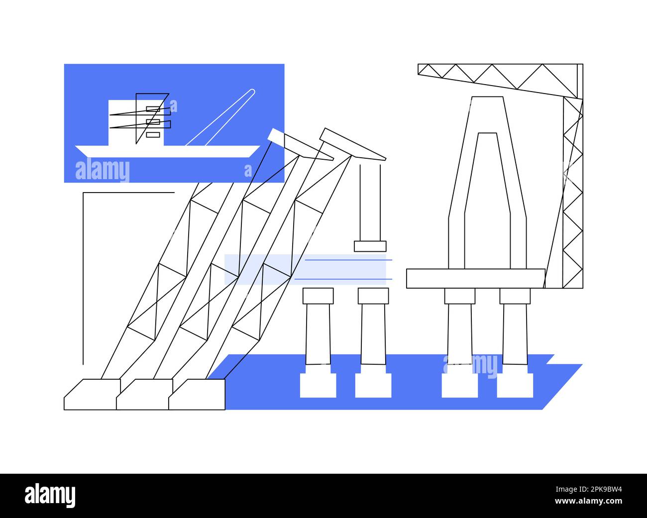 Launching superstructure abstract concept vector illustration Stock ...