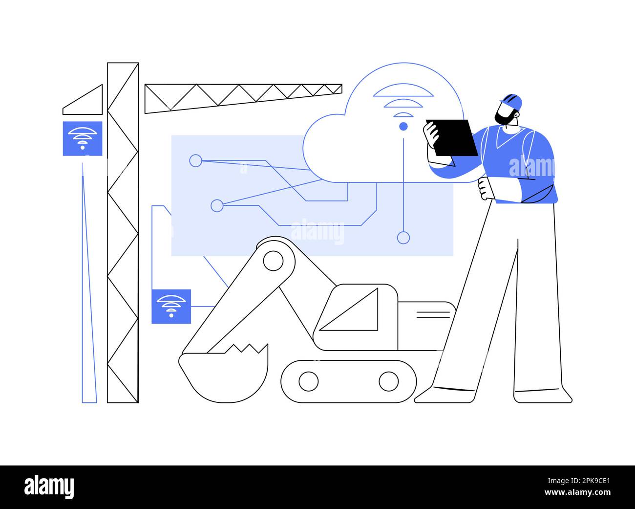 IoT in construction abstract concept vector illustration Stock Vector ...