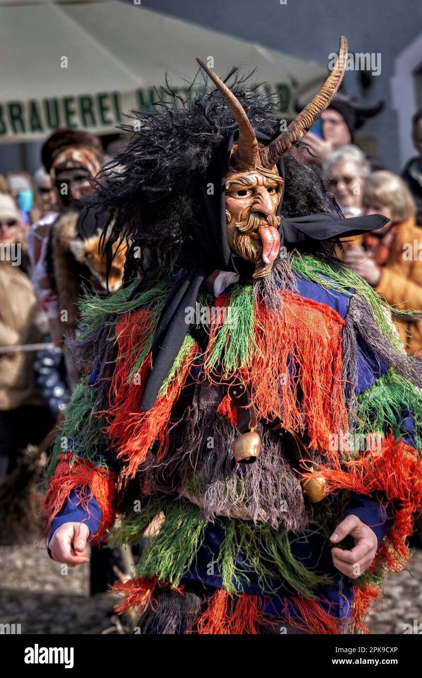 Carnival parade "Maschkera". Mittenwald, Bavaria, Germany Stock Photo ...