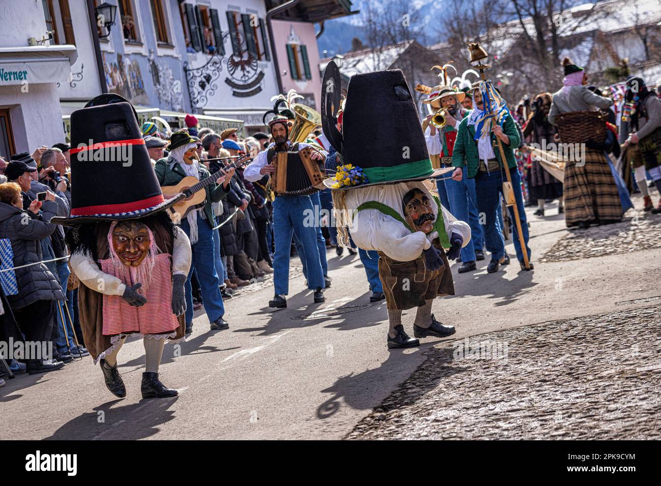 Carnival parade "Maschkera". Mittenwald, Bavaria, Germany Stock Photo ...