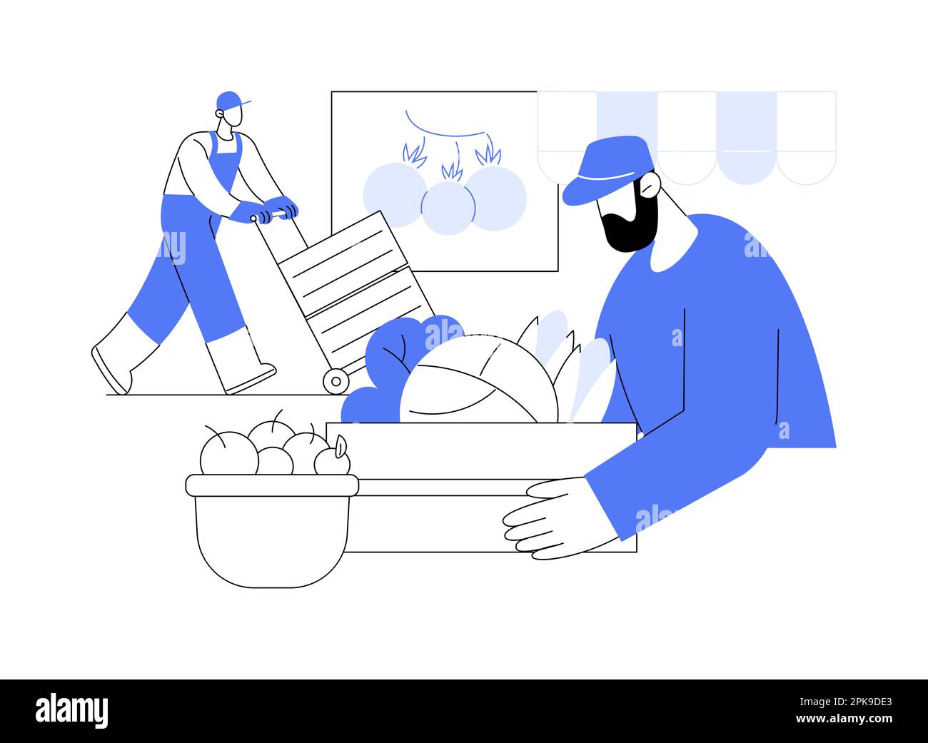 Wholesale fruit market abstract concept vector illustration Stock ...