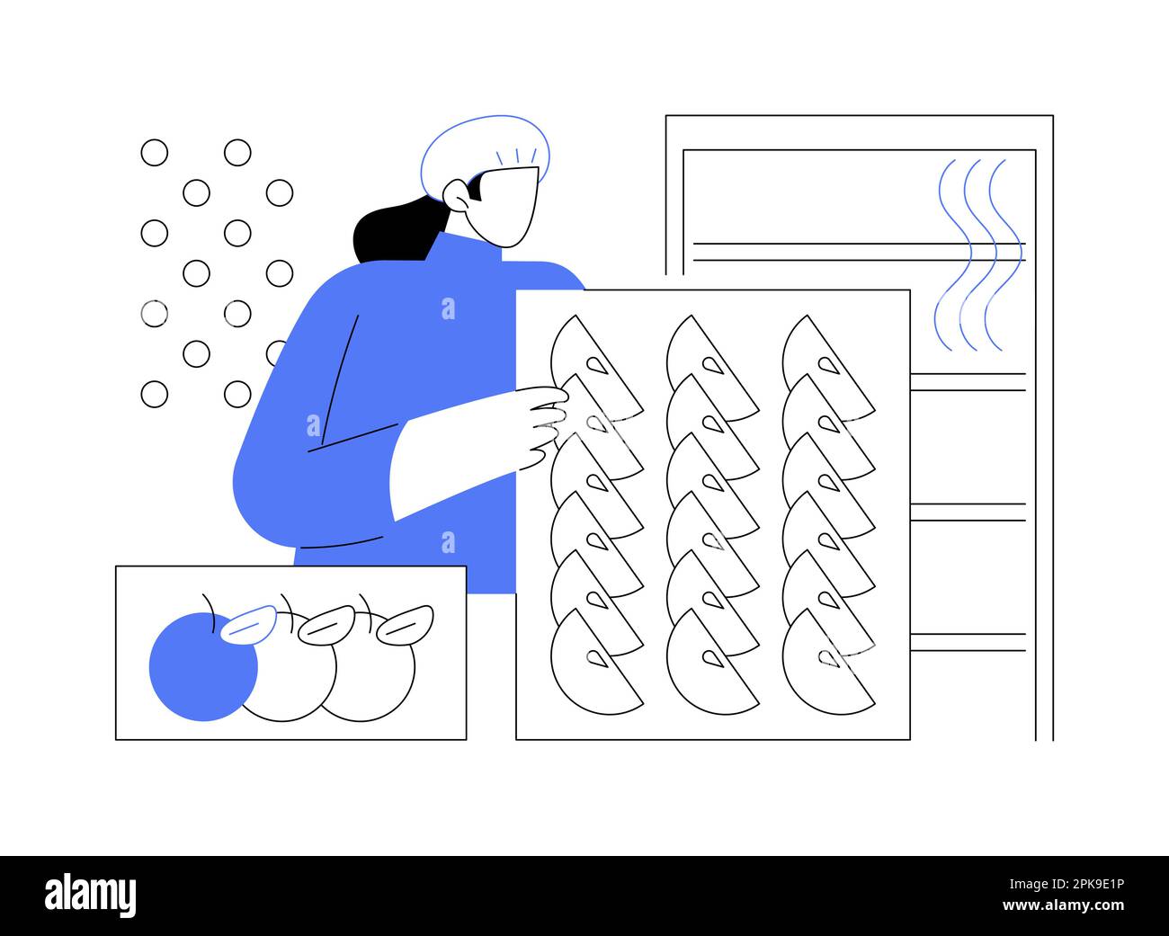 Dehydrated fruits production abstract concept vector illustration Stock ...