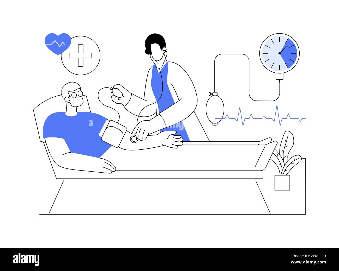 Blood pressure test abstract concept vector illustration Stock Vector ...