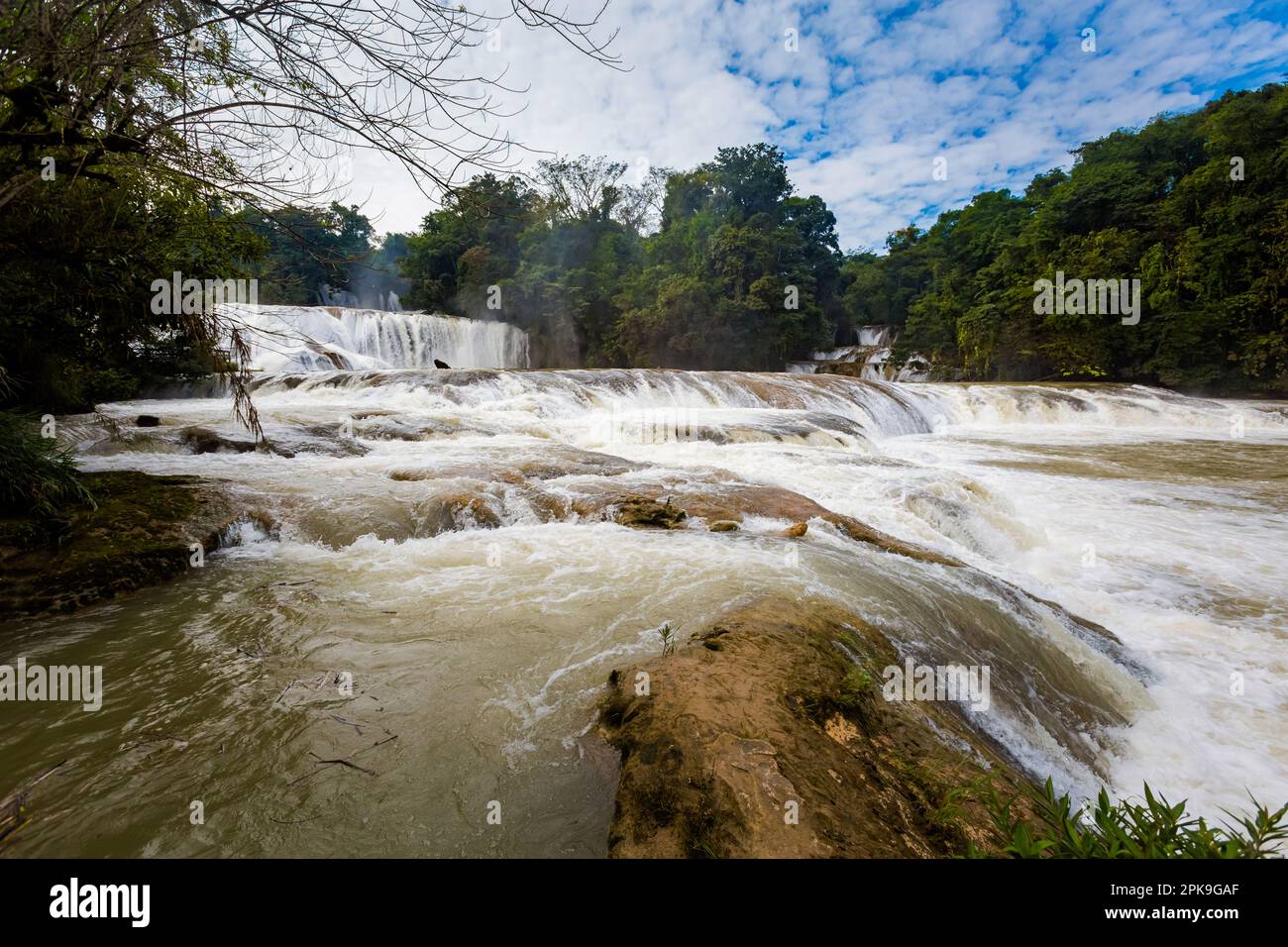 Beautiful landscape of Agua Azul cascades park in Palenque, Mexico ...
