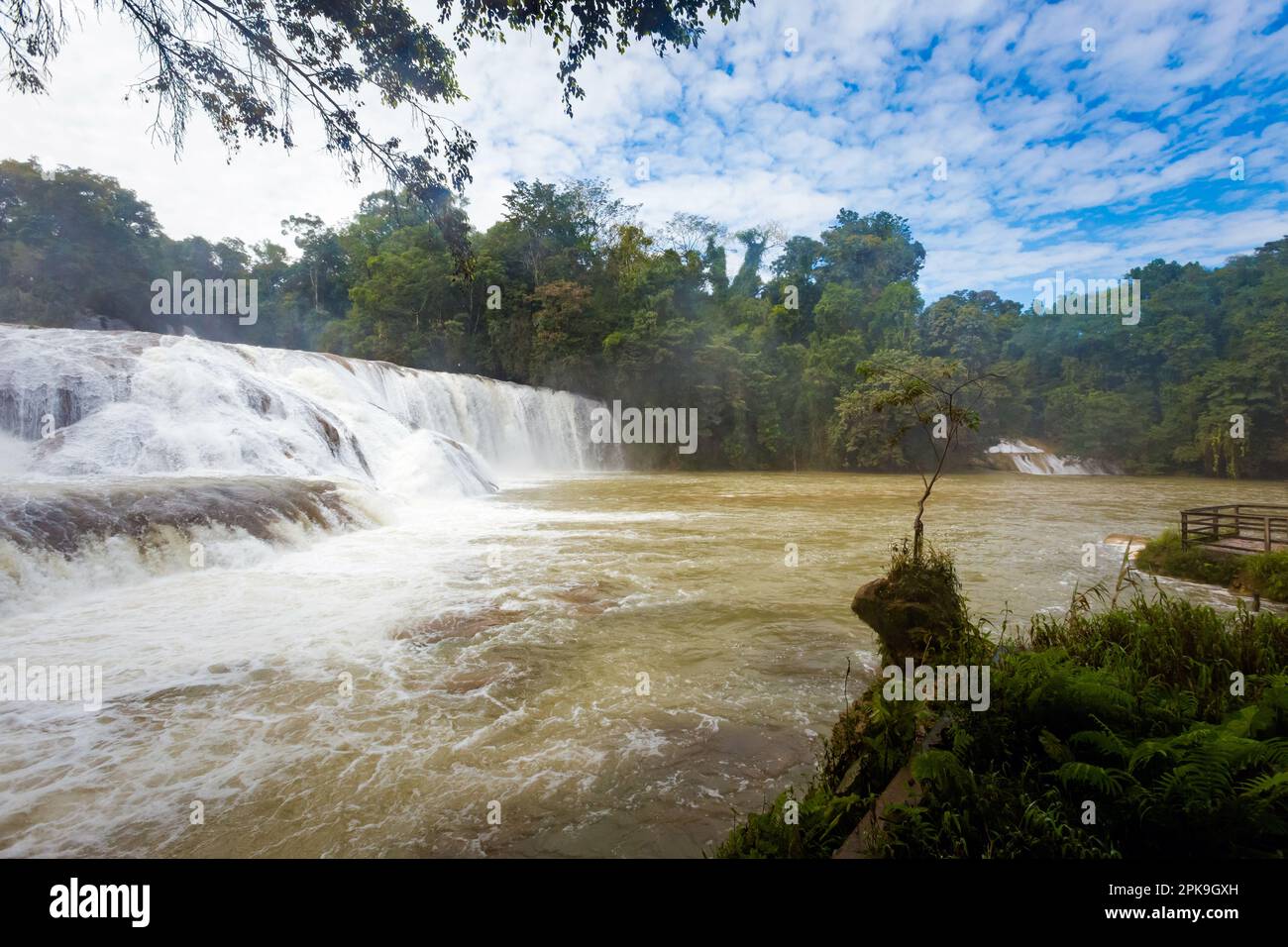 Beautiful landscape of Agua Azul cascades park in Palenque, Mexico ...