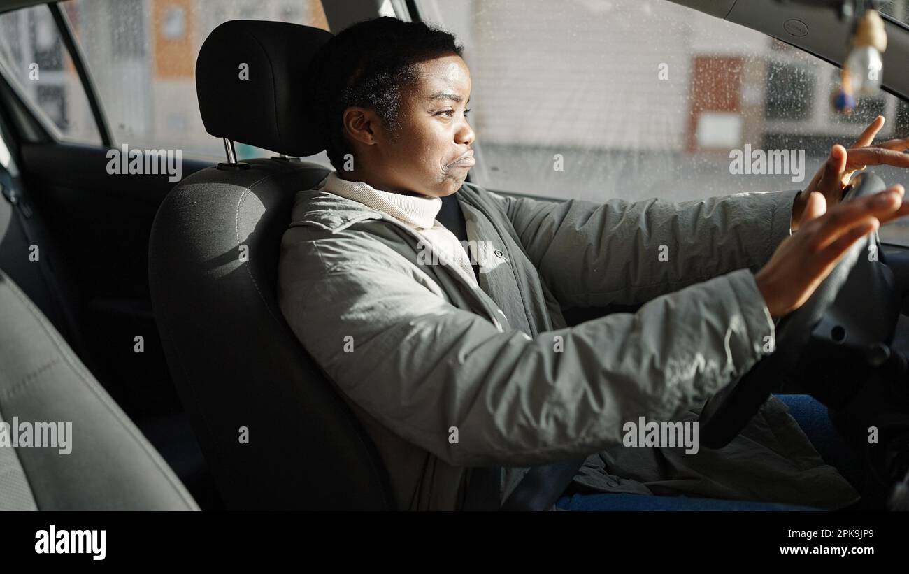 Angry african american woman driver hi-res stock photography and images ...