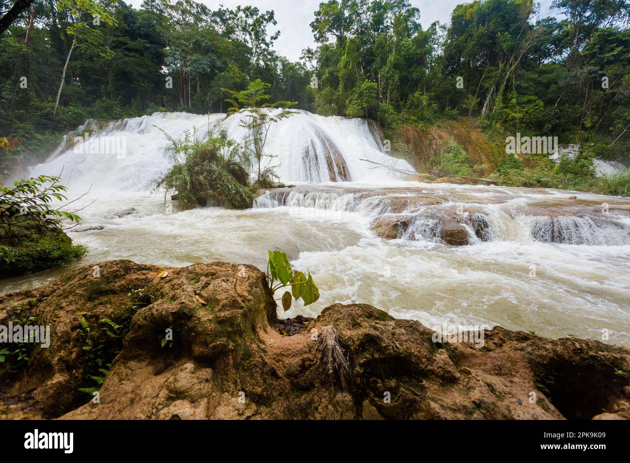 Beautiful landscape of Agua Azul cascades park in Palenque, Mexico ...