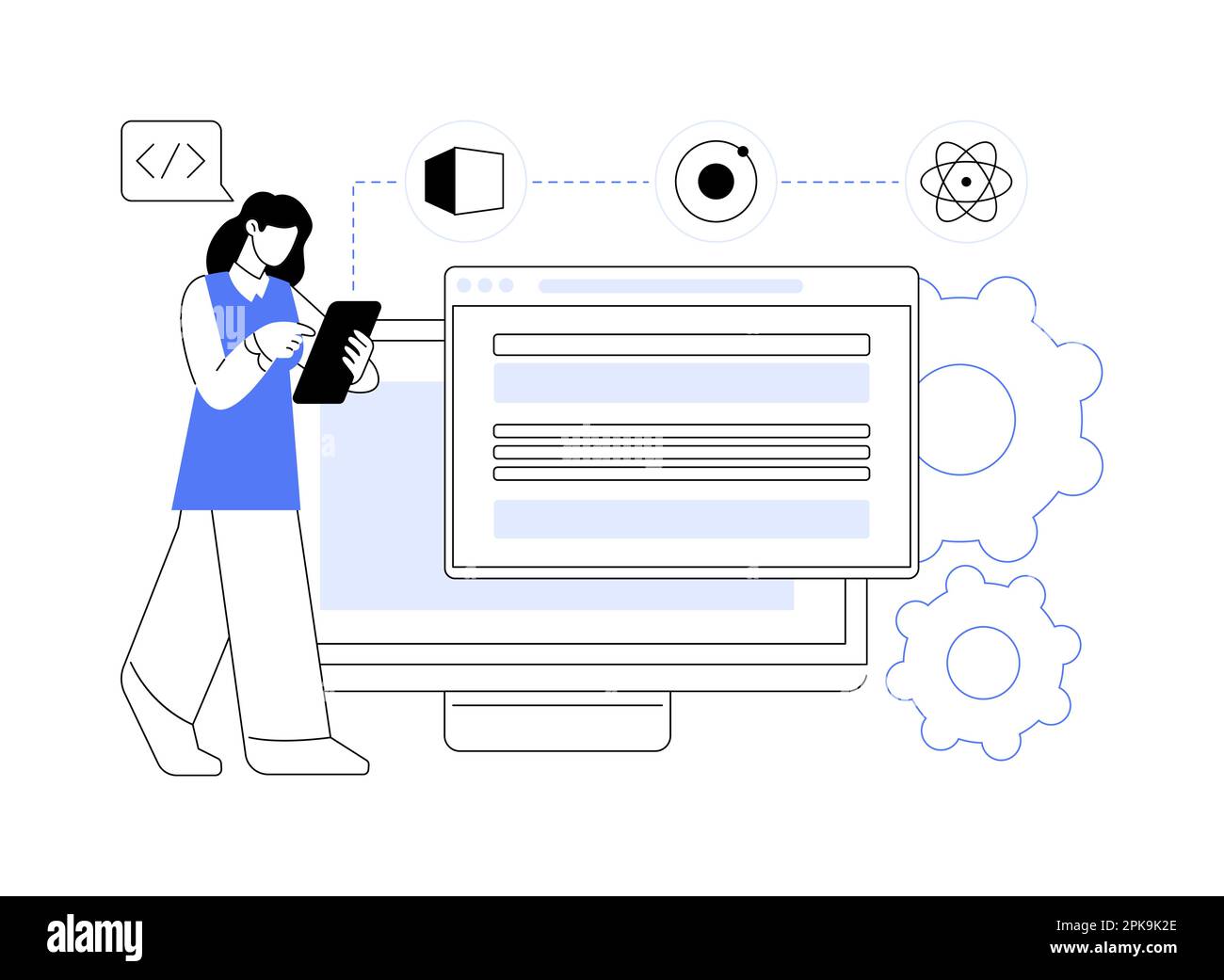 Cross-platform frameworks abstract concept vector illustration Stock ...