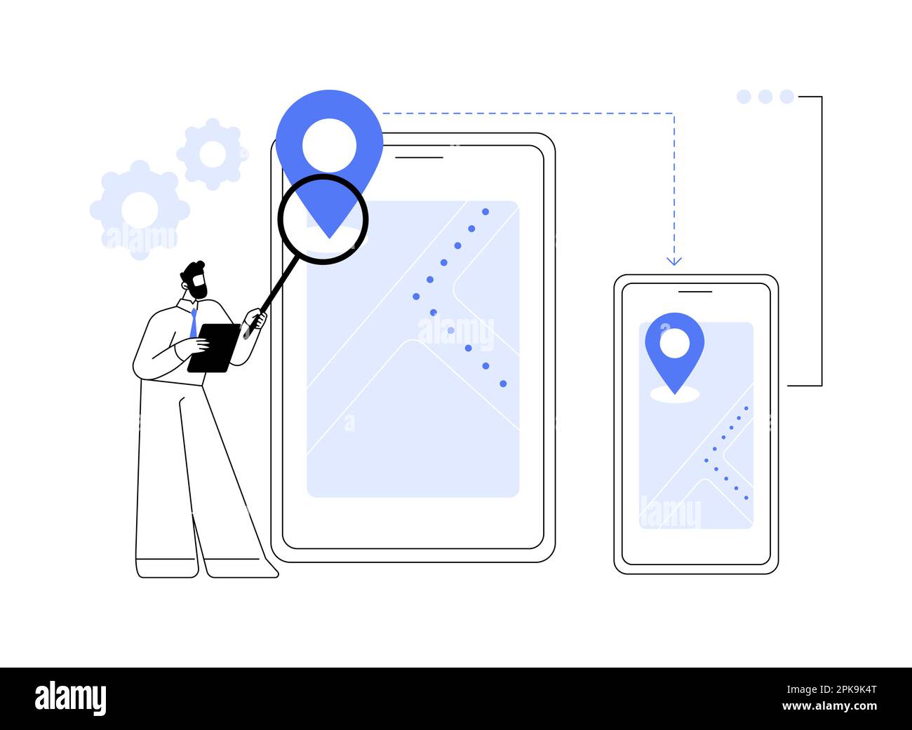 Cross-device tracking abstract concept vector illustration Stock Vector ...