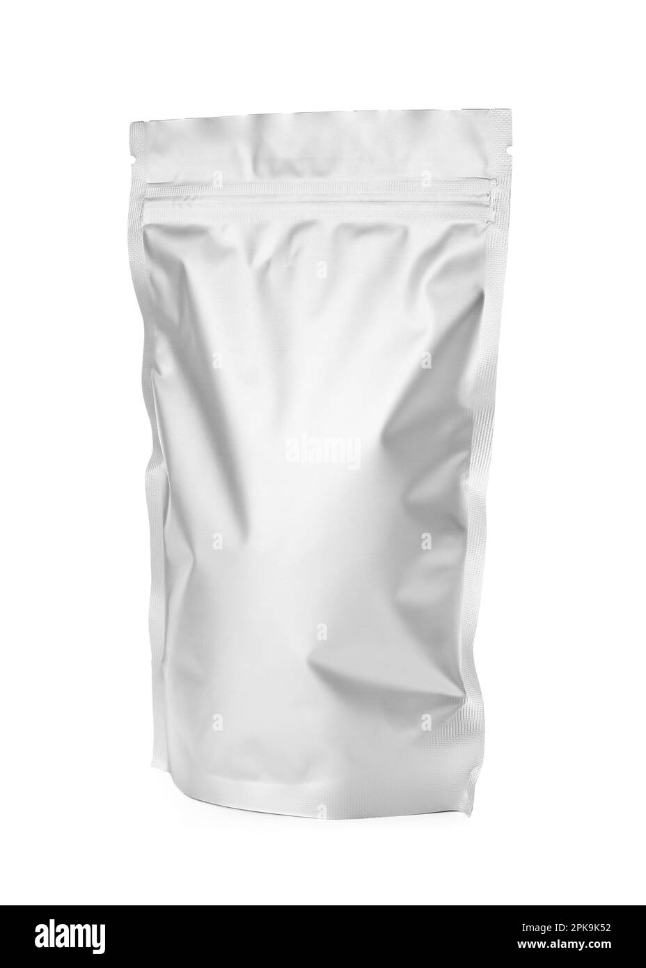 One resealable foil package isolated on white Stock Photo - Alamy