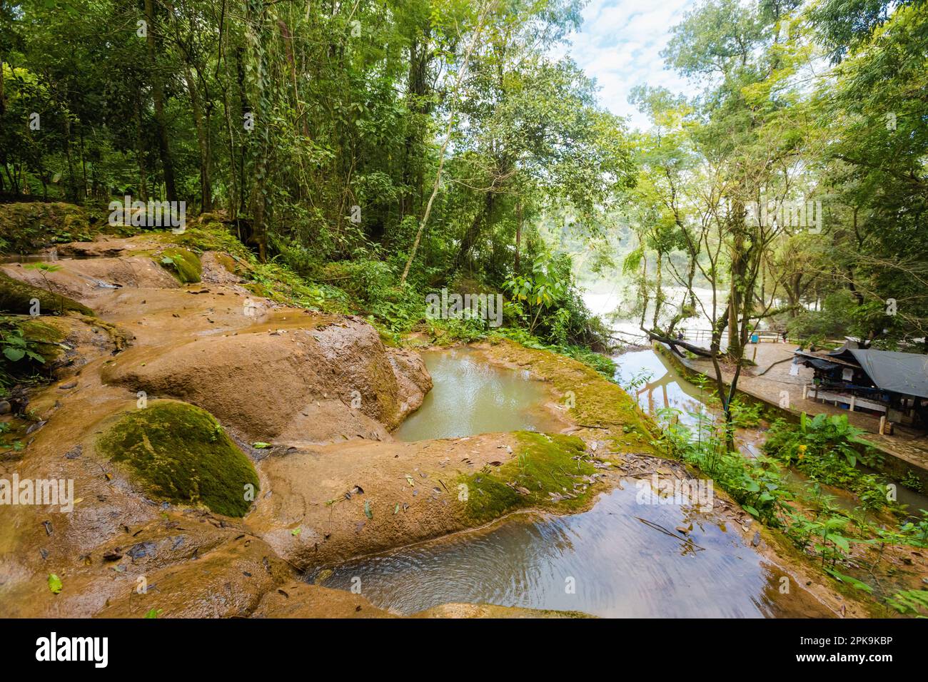 Beautiful landscape of Agua Azul cascades park in Palenque, Mexico ...