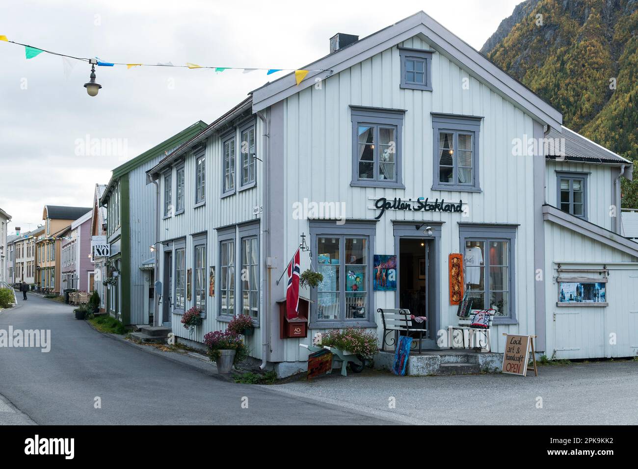 Norway, Mosjoen, historic Sjogata, one of the longest historic rows of ...