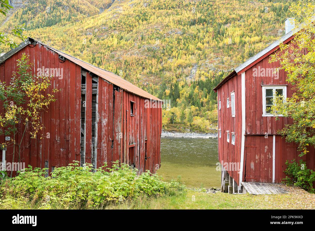 Norway, Mosjoen, town in Vefsn province (Nordland), typical local ...