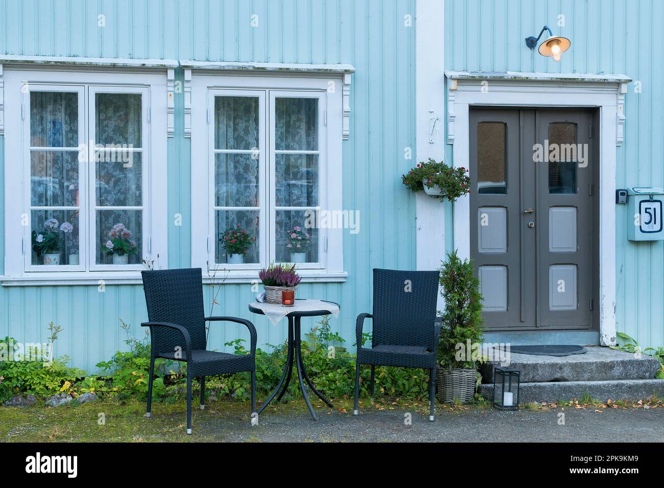 norway, Mosjoen, historical Sjogata, typical wooden house Stock Photo ...