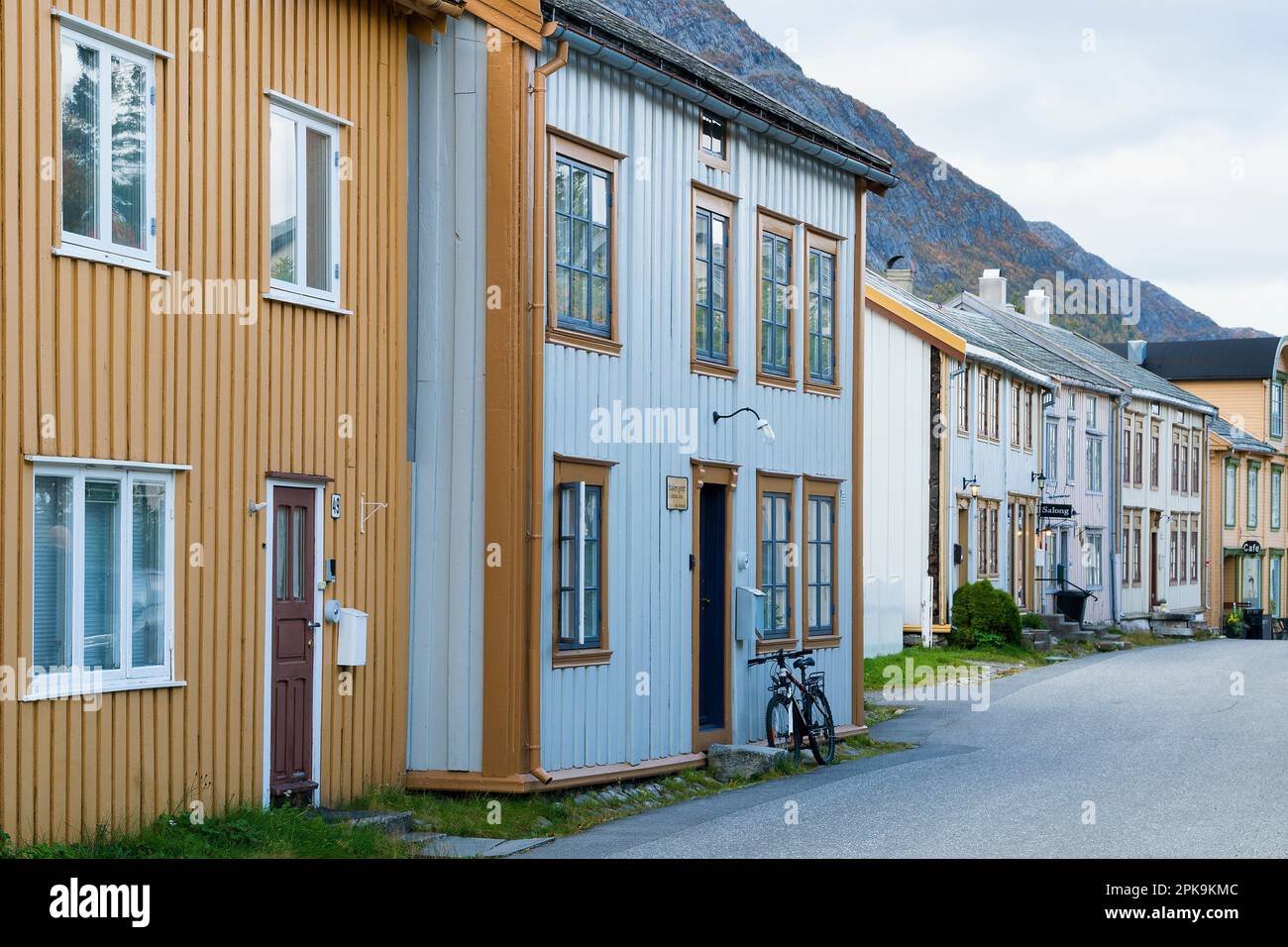 Norway, Mosjoen, historic Sjogata, one of the longest historic rows of ...