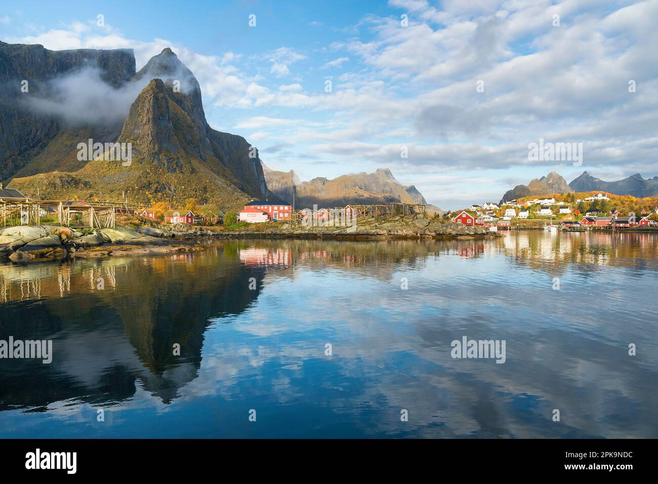 Norway, Lofoten, Moskenesoya, Reine, reflection Stock Photo - Alamy