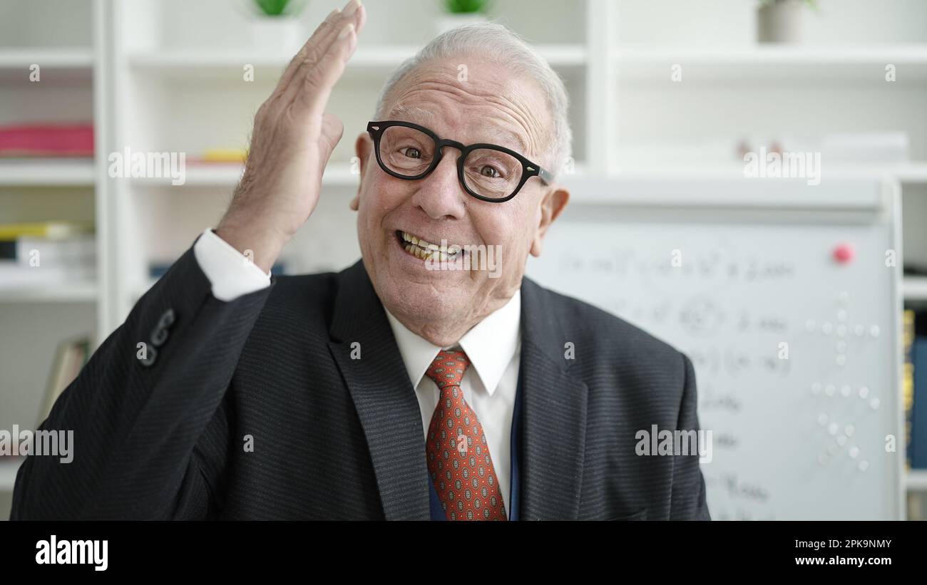 senior teacher screaming angry at university classroom Stock Photo - Alamy