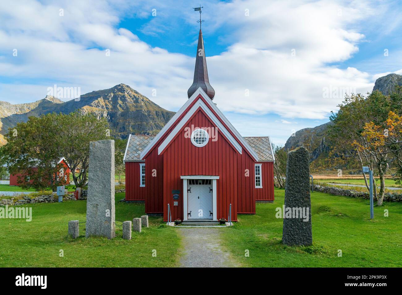 Norway, Lofoten, Flakstadoya, Flakstad Kirke Stock Photo - Alamy