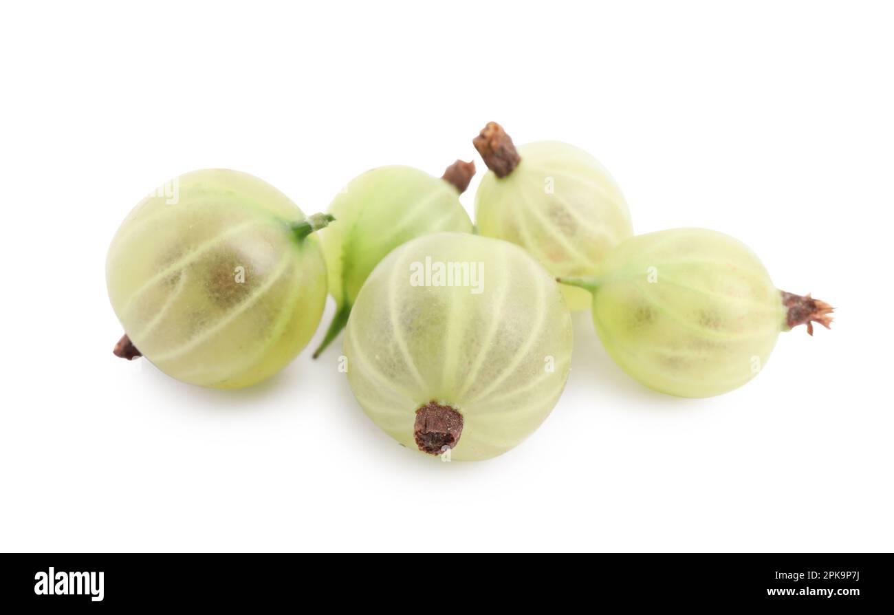 Pile of fresh ripe gooseberries on white background Stock Photo - Alamy