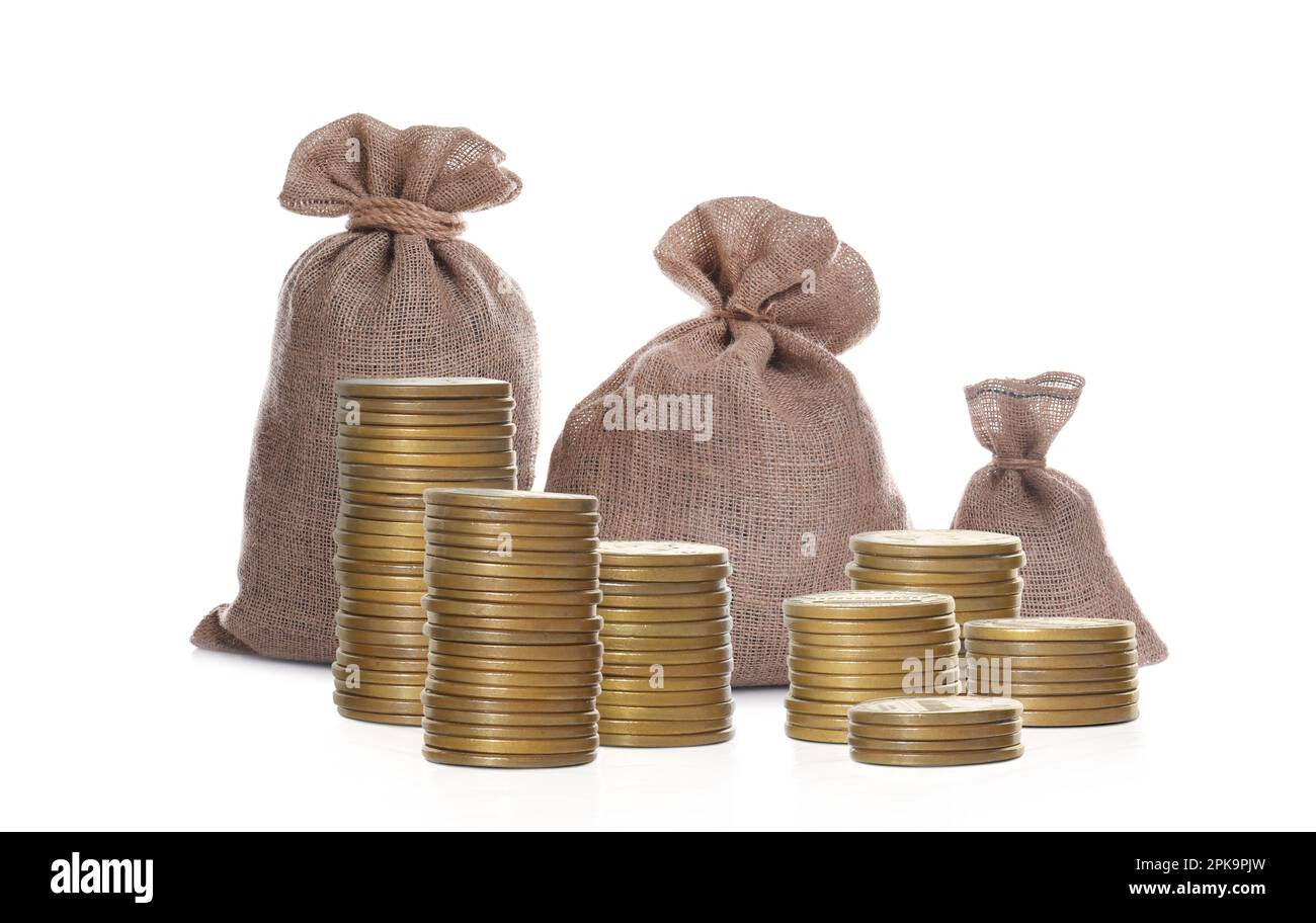 Bags stacked on white hi-res stock photography and images - Alamy