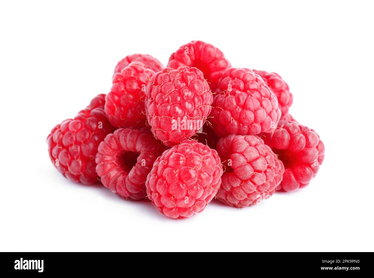 Fresh red ripe raspberries on white background Stock Photo - Alamy