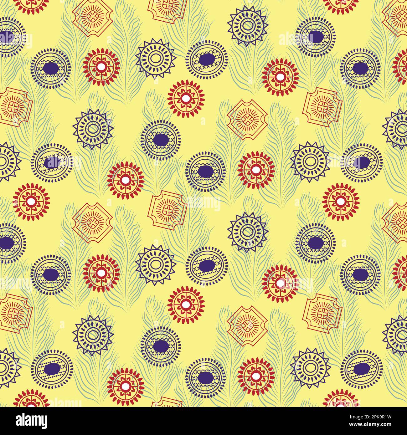 Ancient African tribal art seamless repeat pattern design. Trendy ...