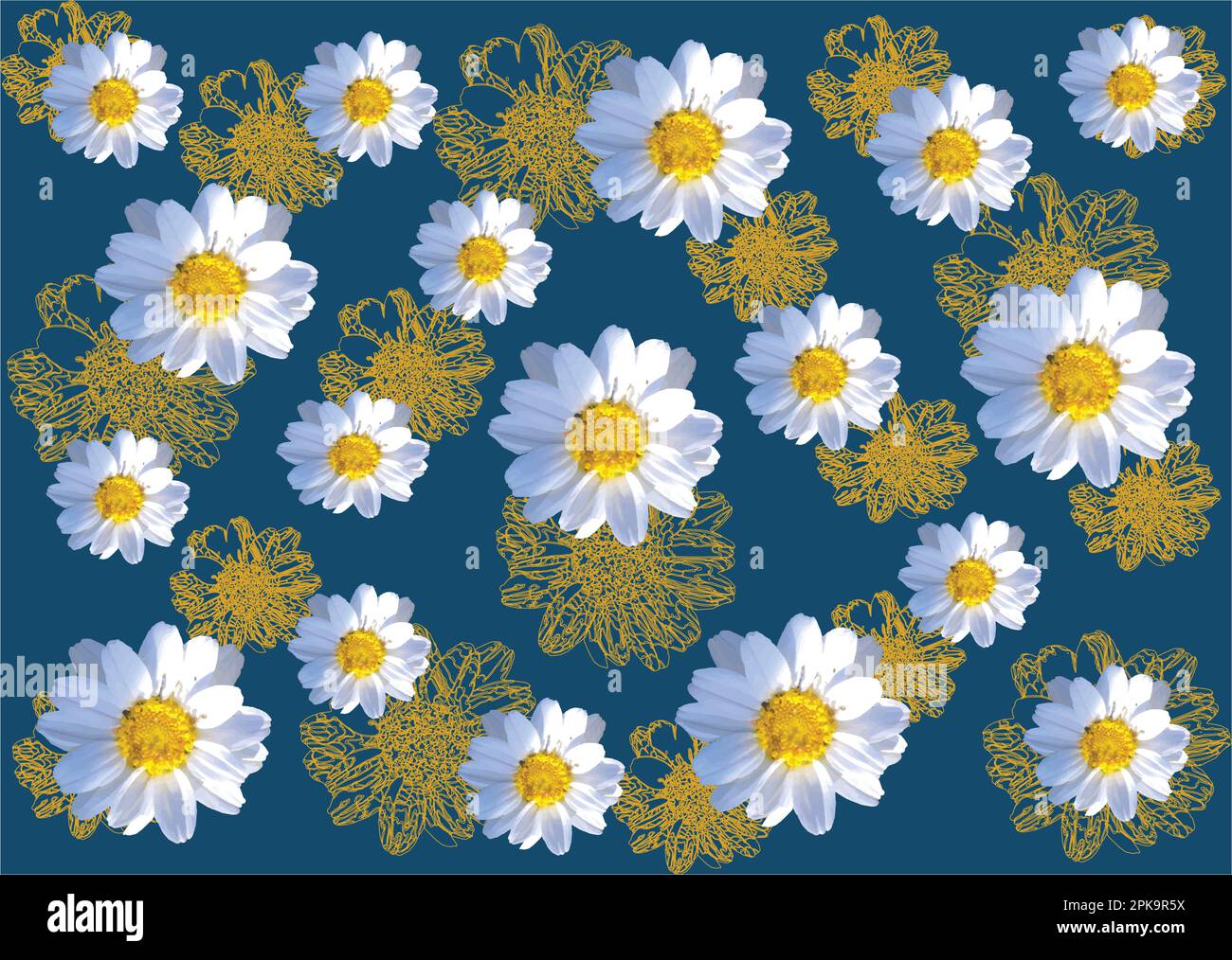 Floral seamless repeat pattern. Flower vector illustration. Beautiful ...