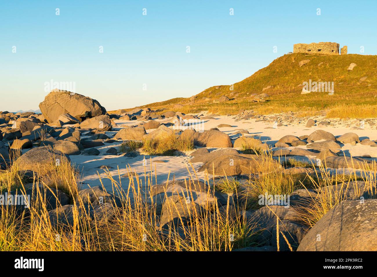 Norway, Lofoten, Vestvagoya, Eggum, coast, hiking trail, former radar ...