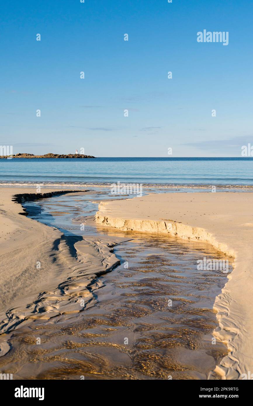 Norway, Lofoten, Gimsoya, Hov Gard, beach, lighthouse Stock Photo - Alamy