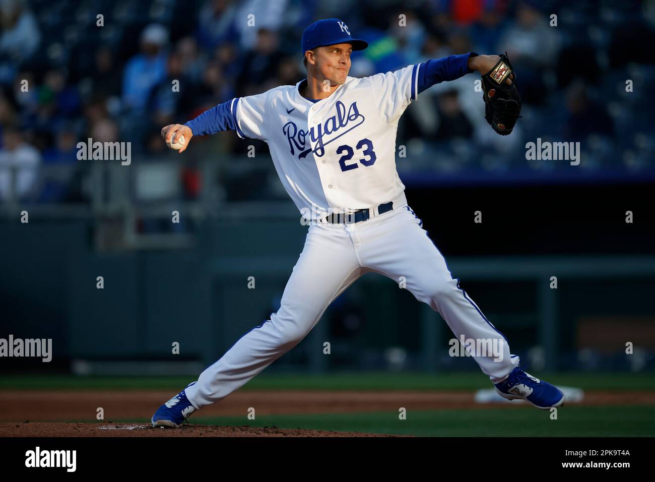 Kansas City Royals pitcher Zack Greinke during a baseball game in ...