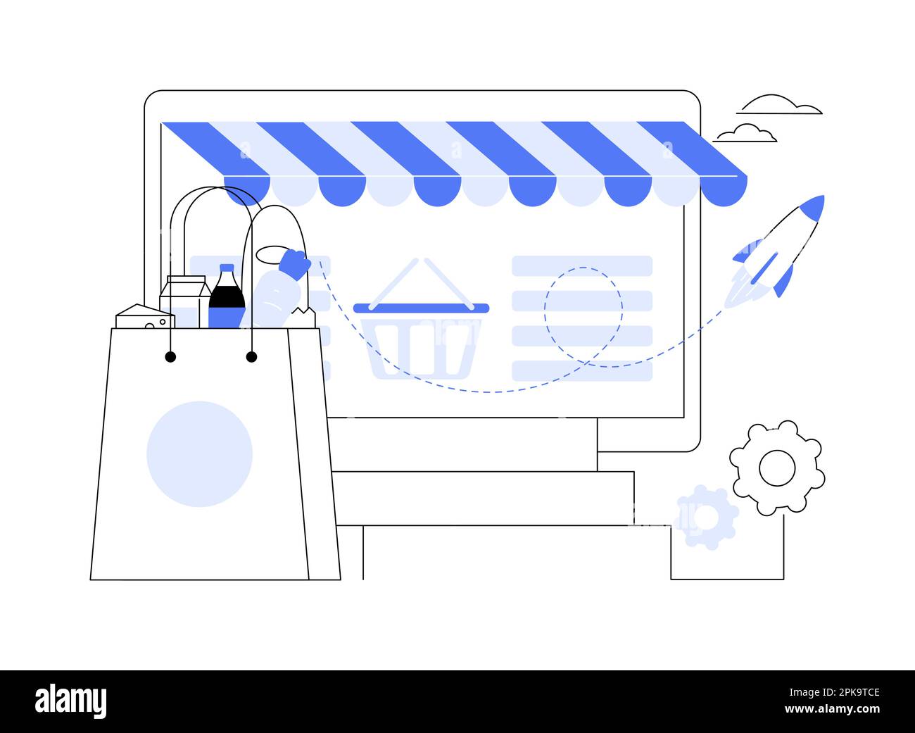 Start and launch your online store abstract concept vector illustration ...