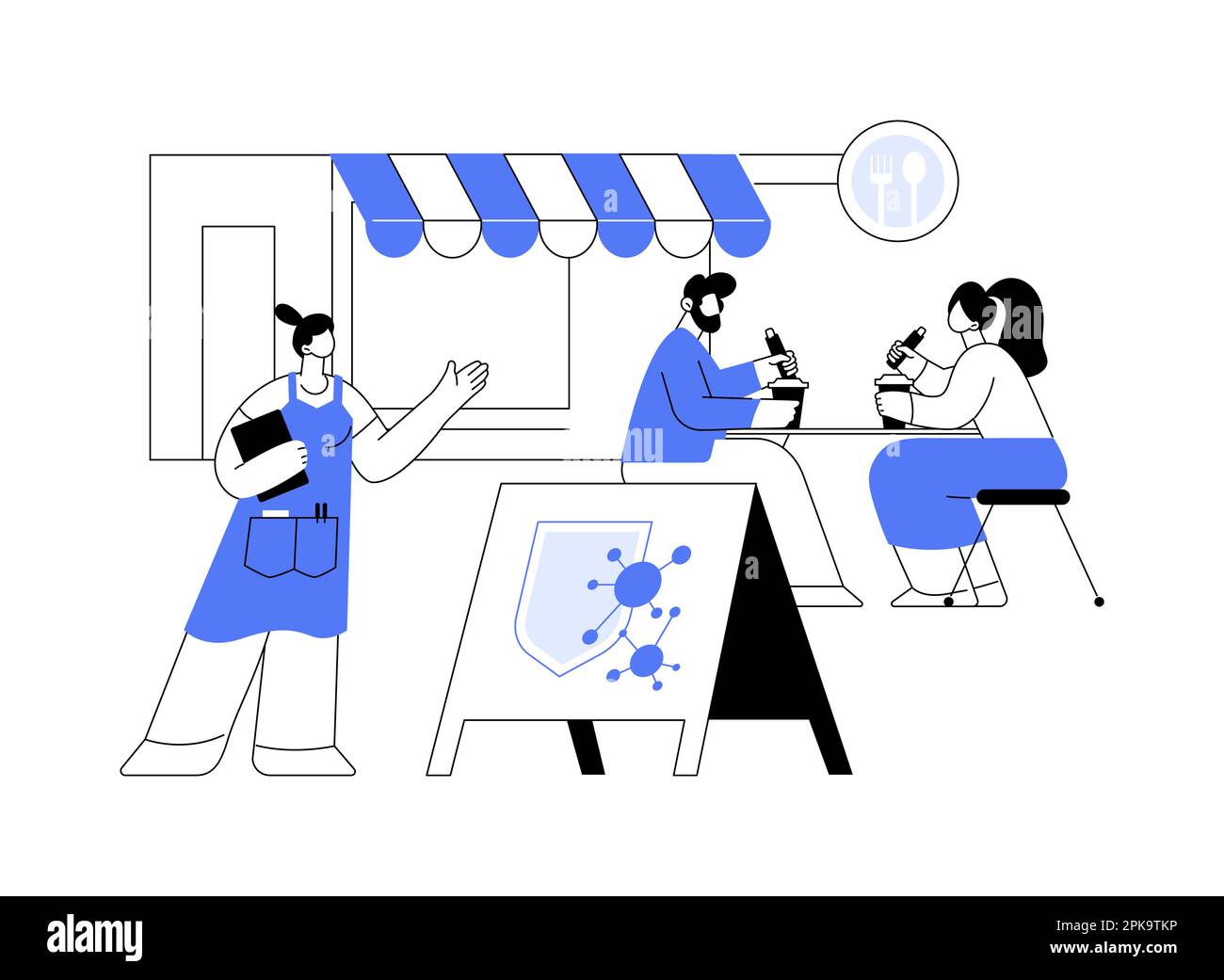 Keep restaurants safe and clean abstract concept vector illustration ...