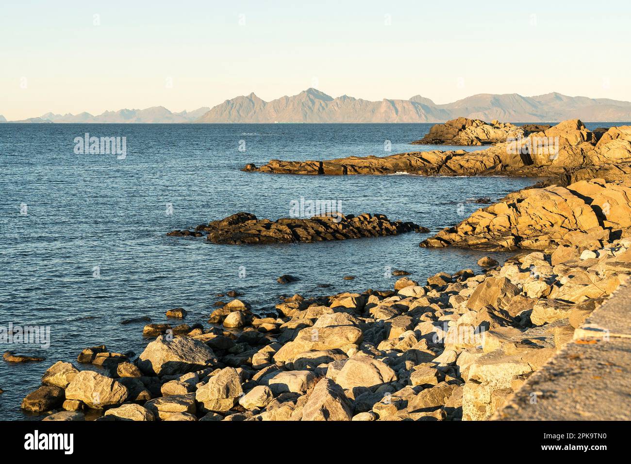 Norway, Lofoten, Austvagoya, fishing village Laukvik, archipelago coast ...