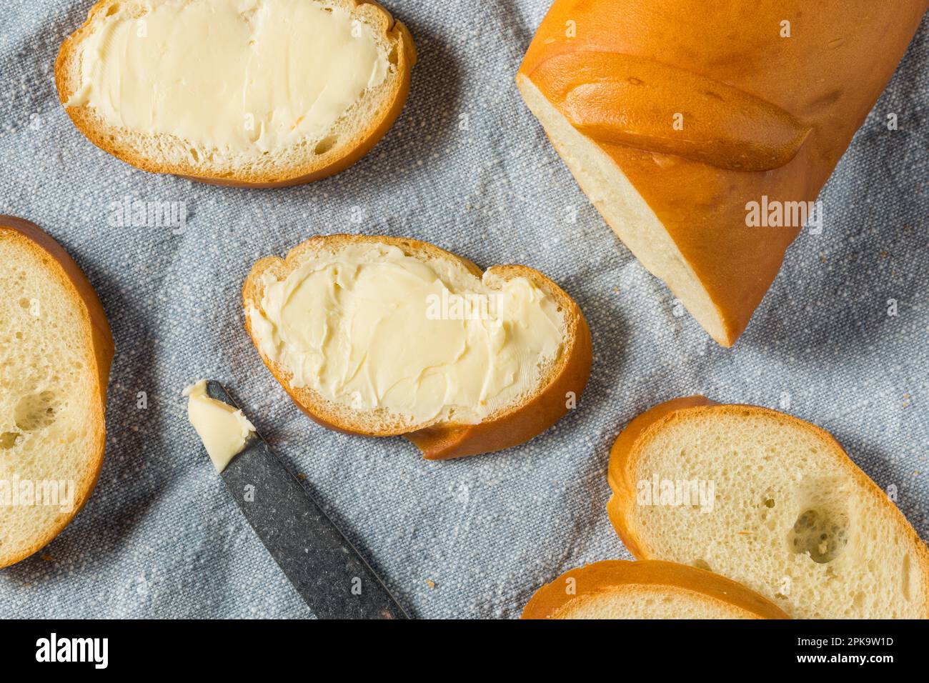 Homemade Bread and Butter Ready to Eat Stock Photo - Alamy