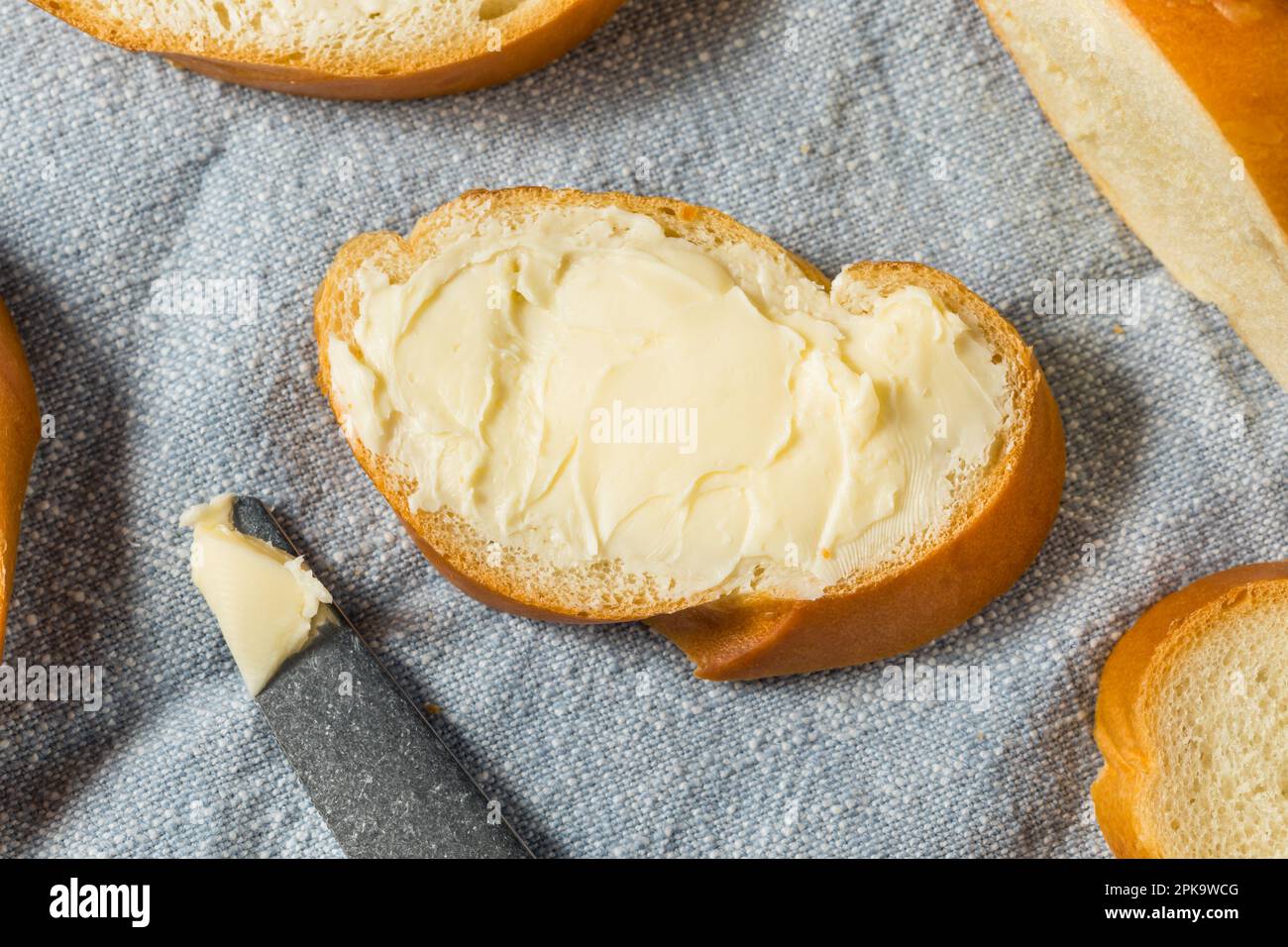 Homemade Bread and Butter Ready to Eat Stock Photo - Alamy