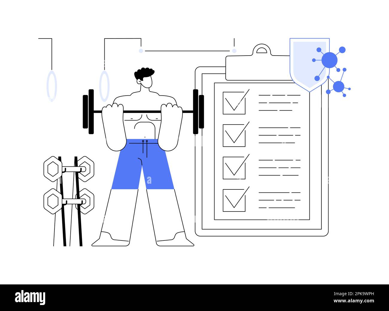 Fitness clubs and gyms safety rules abstract concept vector ...