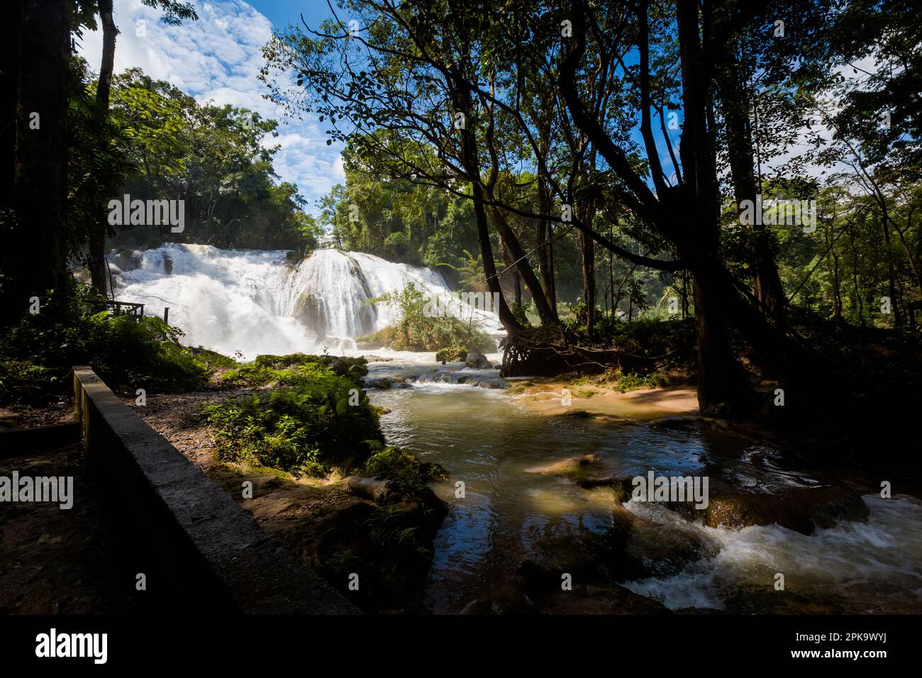 Beautiful landscape of Agua Azul cascades park in Palenque, Mexico ...