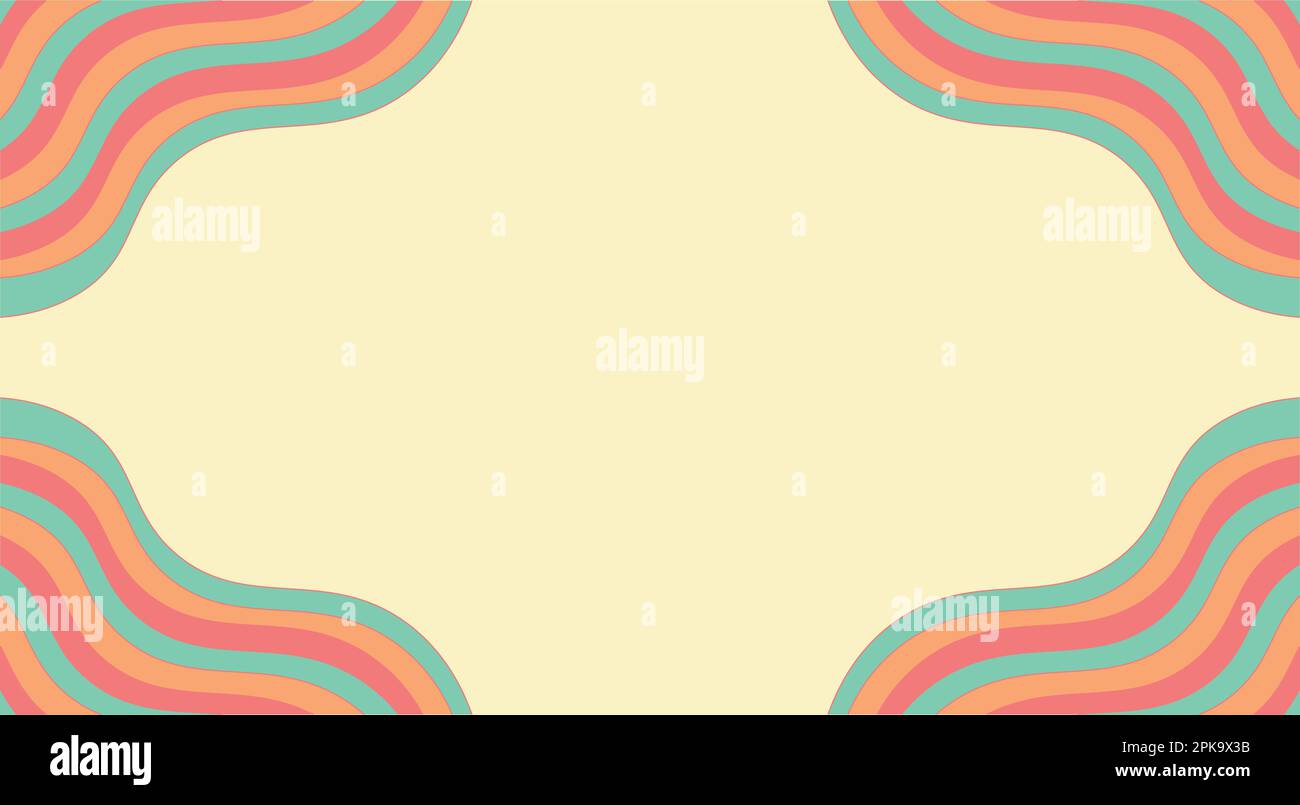 Groovy banner with copy space. Psychedelic frame 1970s art background ...