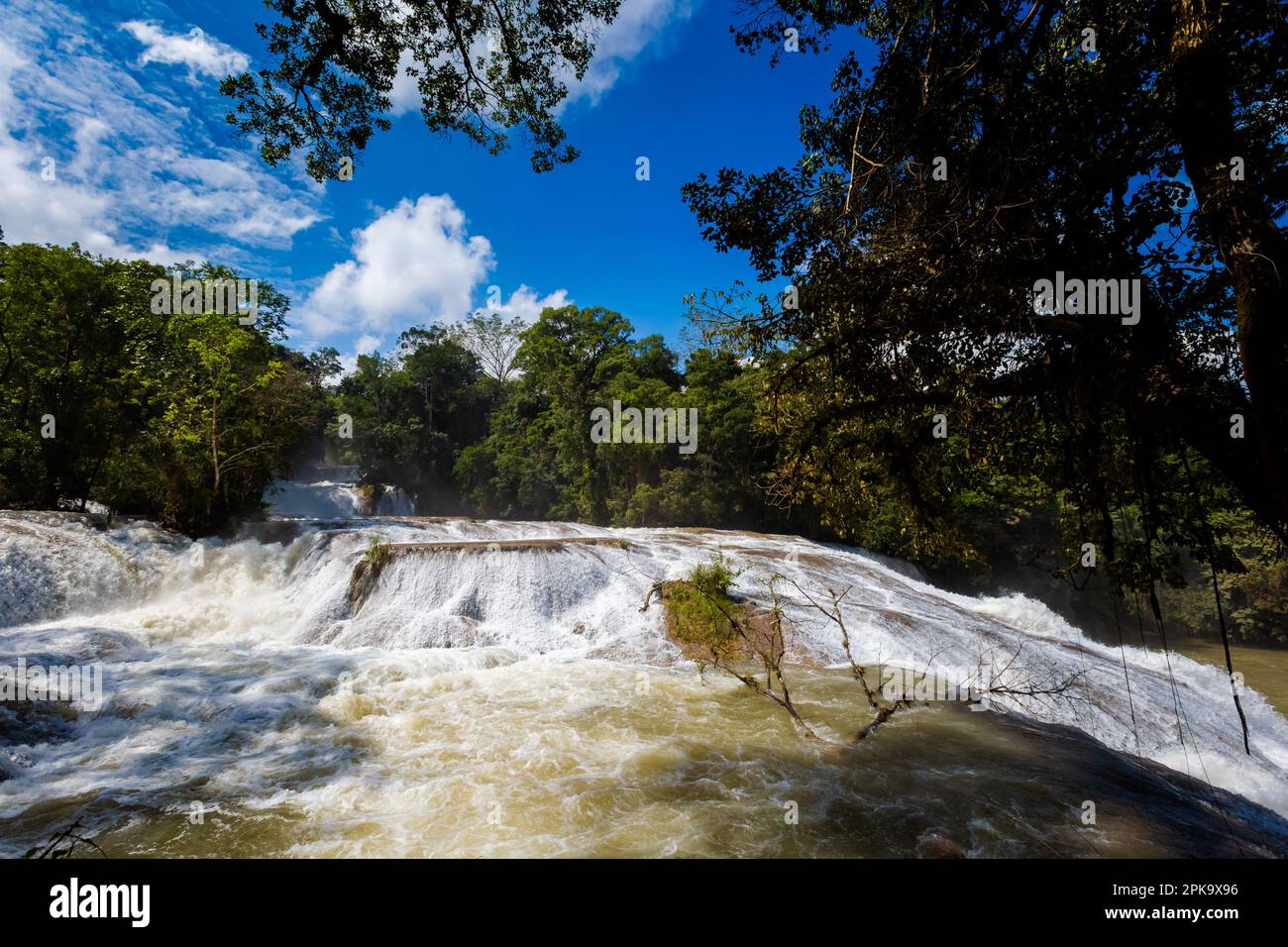 Beautiful landscape of Agua Azul cascades park in Palenque, Mexico ...