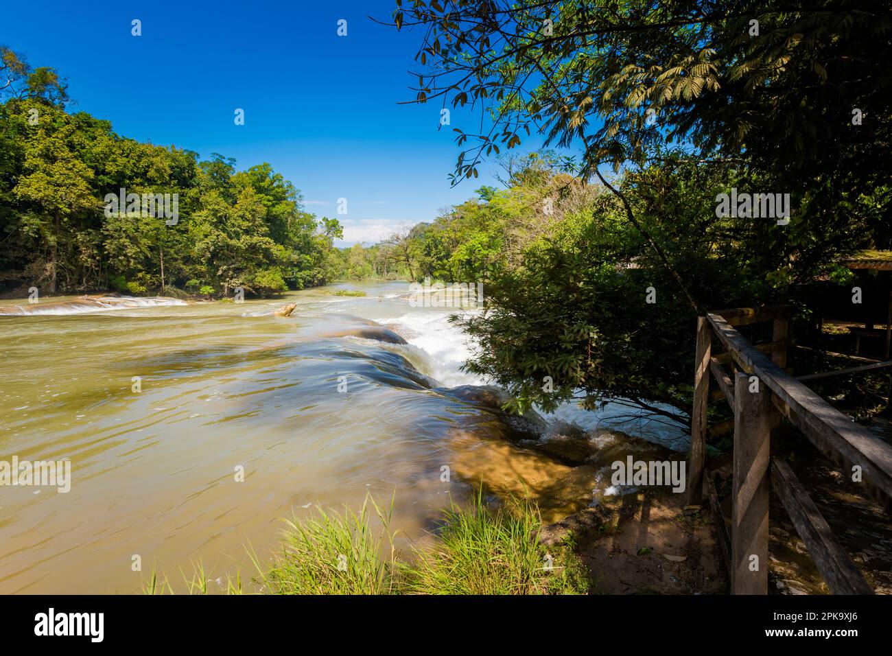 Beautiful landscape of Agua Azul cascades park in Palenque, Mexico ...