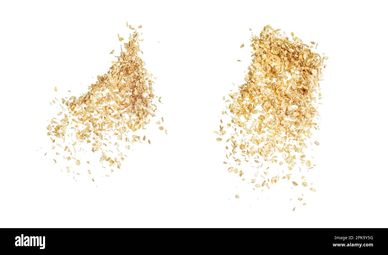 Flying raw oatmeal on white background. Zero gravity food concept Stock ...