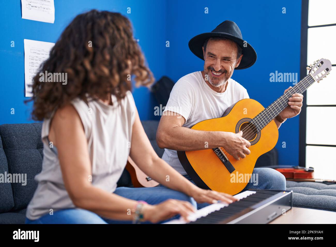 Classical guitar playing elderly man hi-res stock photography and ...