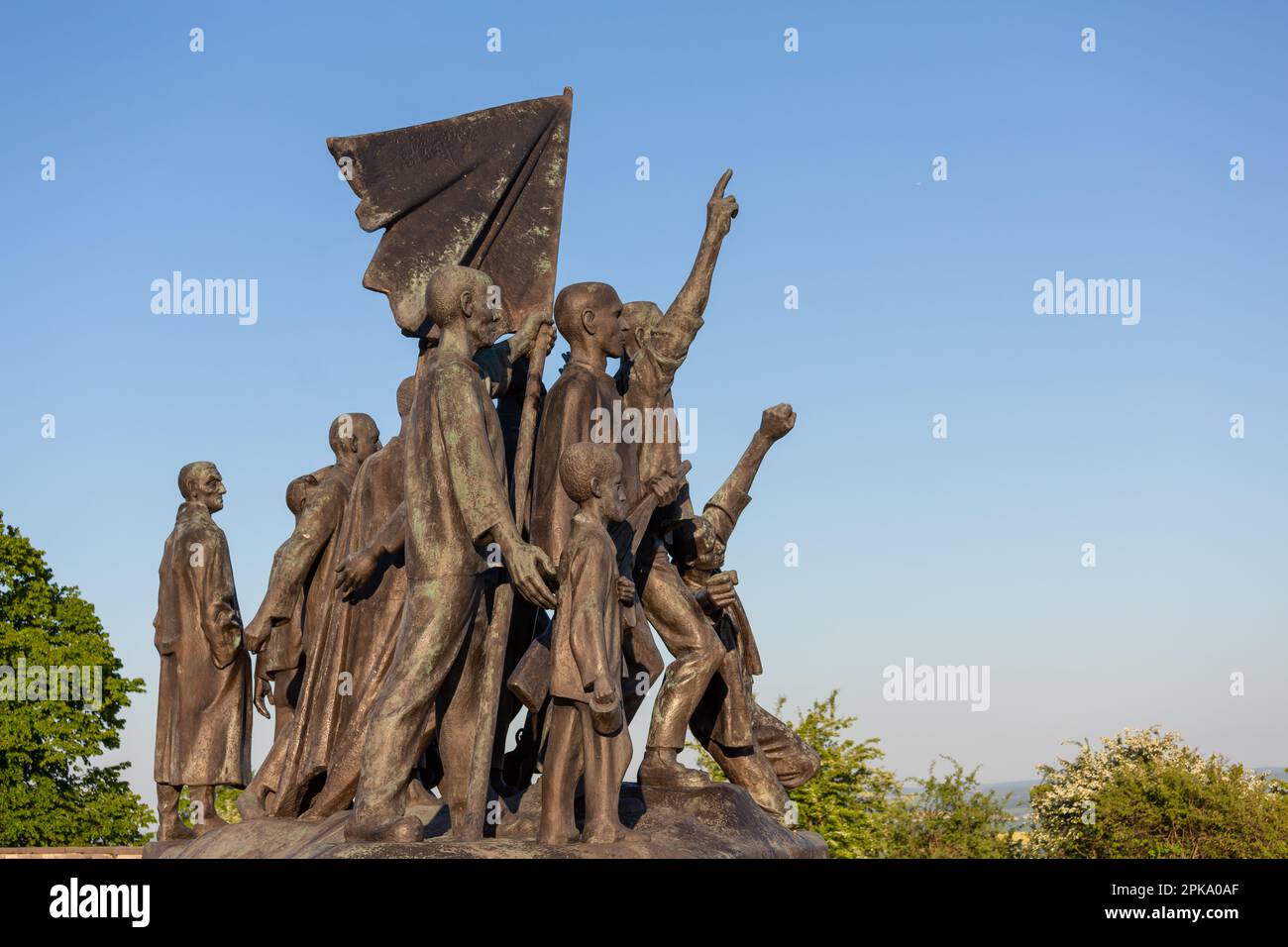 06.05.2018, Germany, Thuringia, Weimar - Buchenwald memorial from 1958 ...